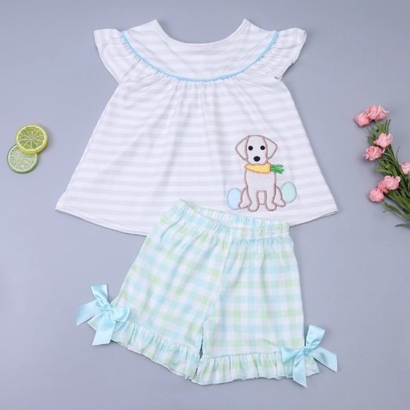 Matching Sets | Boutique Easter Labrador Puppy Dog Girls Tunic Dress ...